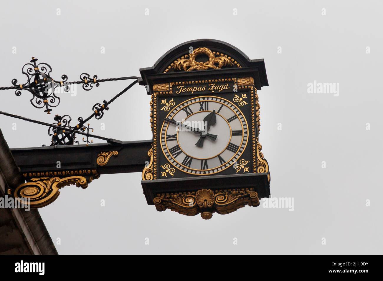 Vintage ornate clock with sign Tempus Fugit (Time Flies Stock Photo - Alamy