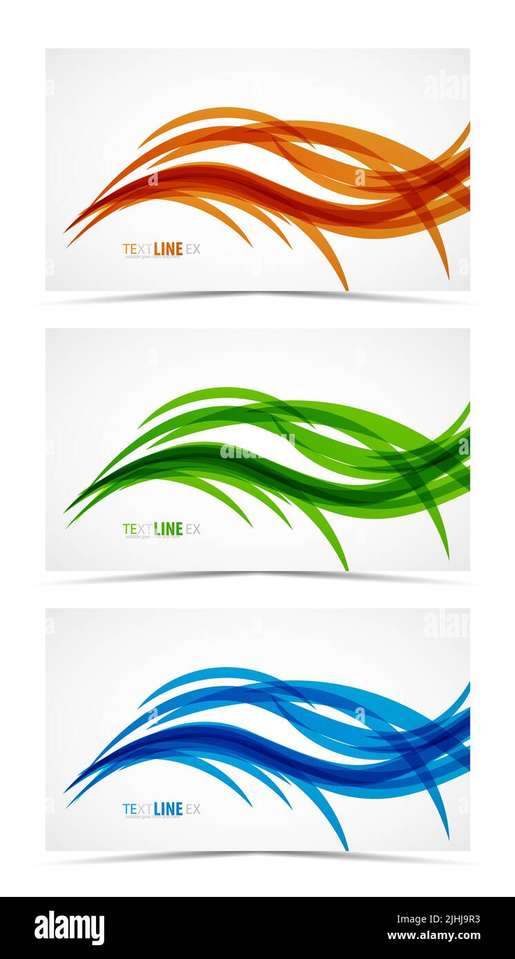 Abstract flowing wave lines design elements and background set ... Abstract flowing wave lines design elements and background set ...