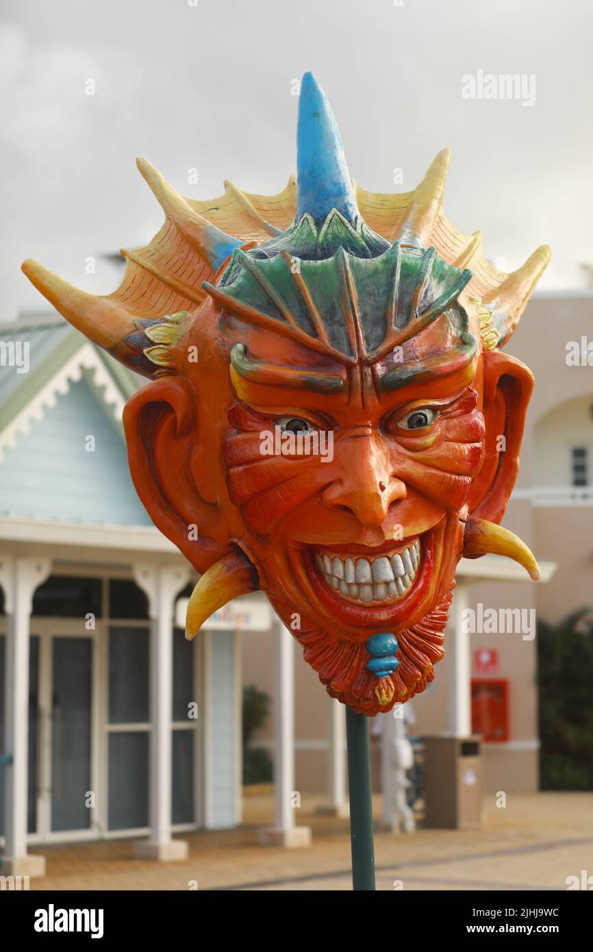 Diablo Cojuelo de la Vega Real Mask Statue at the port of Amber Cove ...