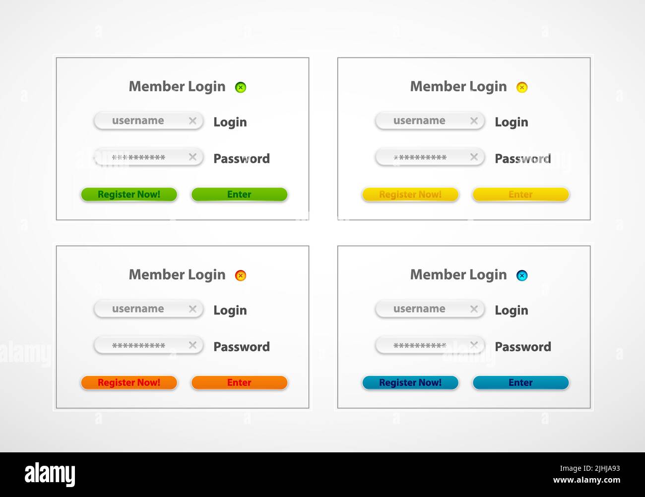 Striped colorful web login form, block style Stock Vector Image & Art ...