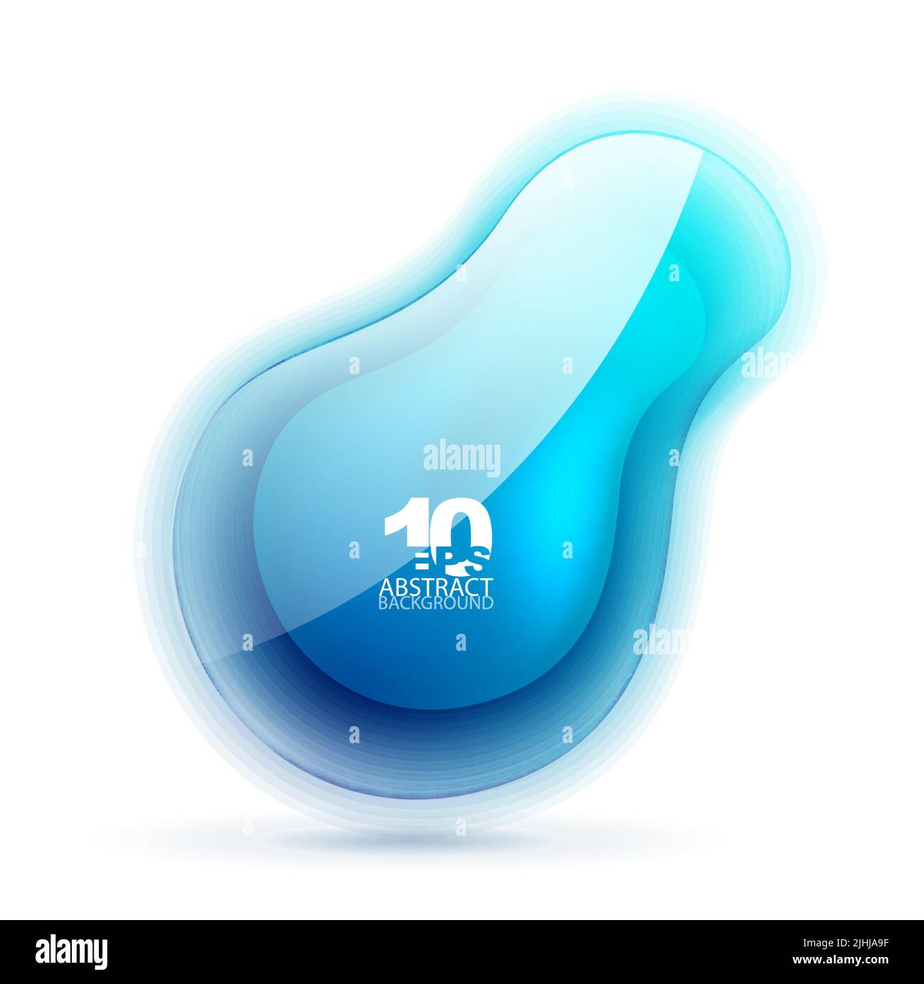 Vector abstract blue shape isolated on white with sample text Stock ...