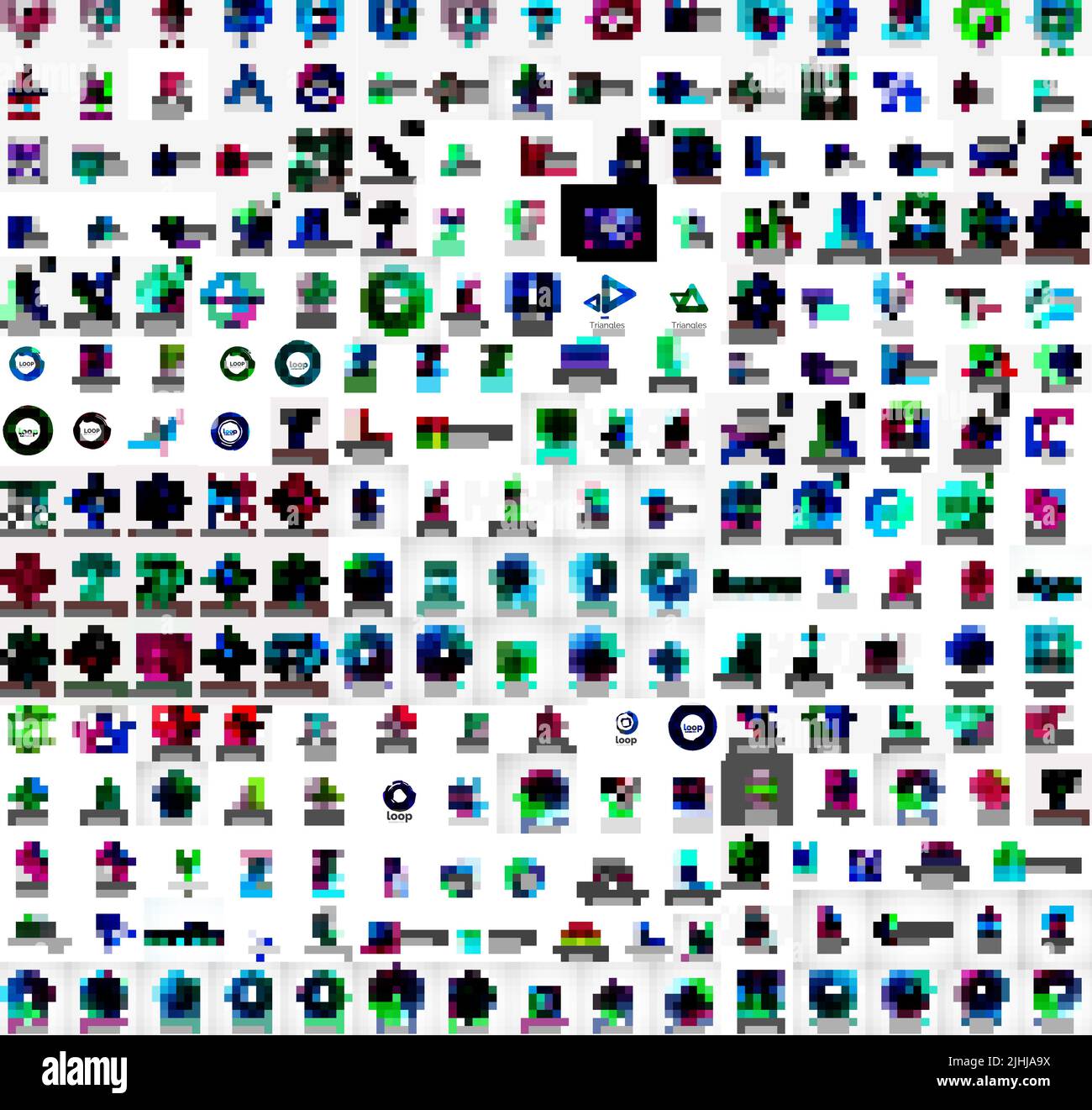 Mega collection of universal logos, business abstract icons Stock ...