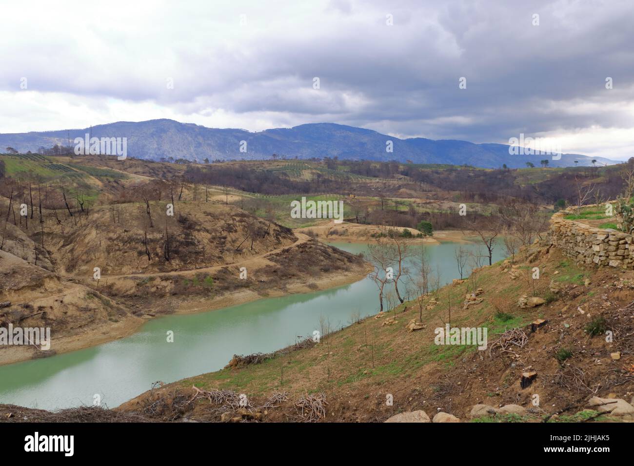 Green lake and Manavgat River in the taurus mountains of Antalya region ...