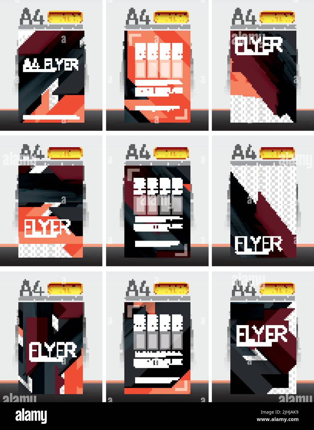 Abstract modern flyer brochure design templates collection with sample ...