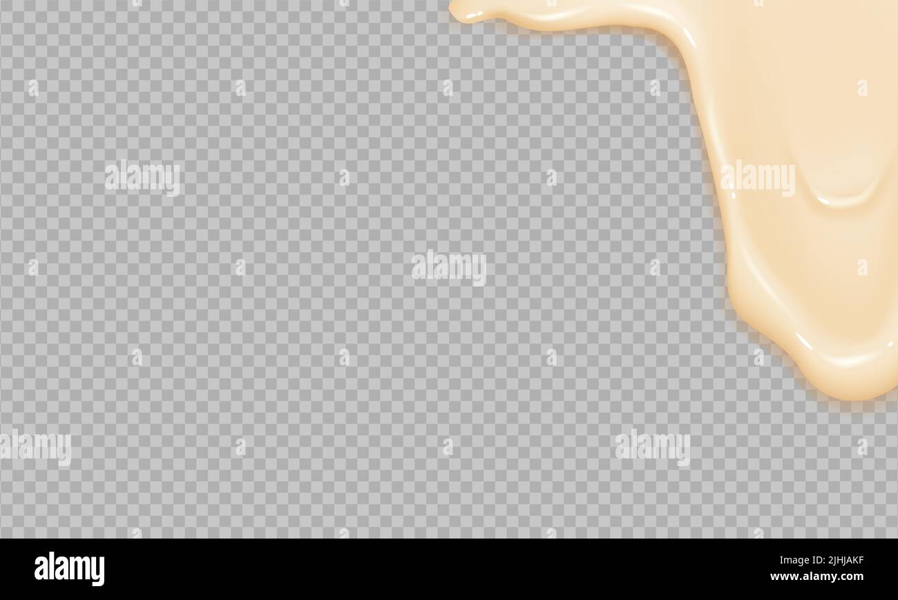 Spreading cheese, cream, milk, cream or yogurt.Flowing realistic liquid ...