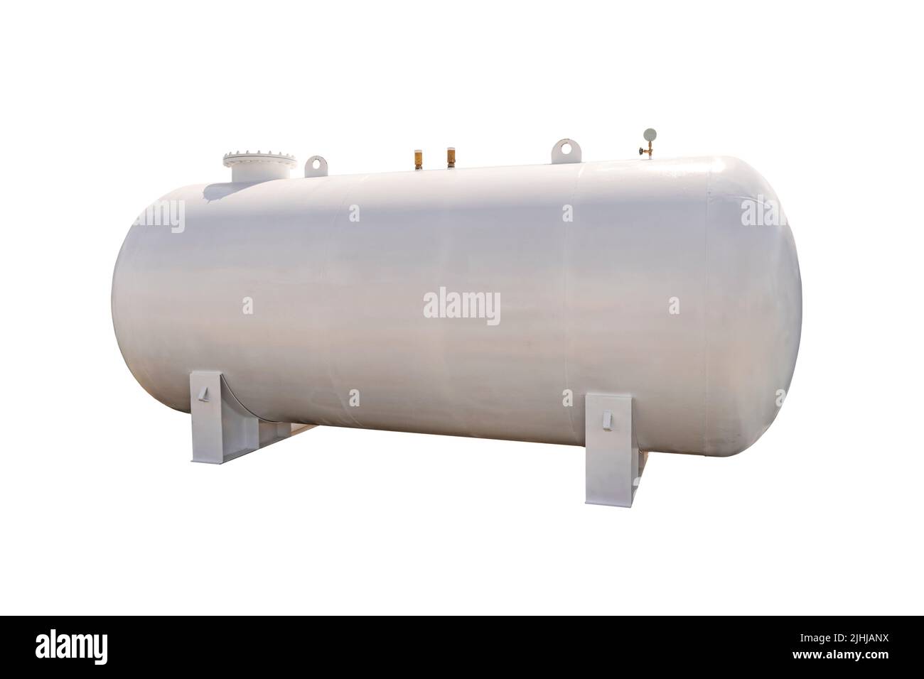 large white liquid storage tank isolated on white background Stock ...