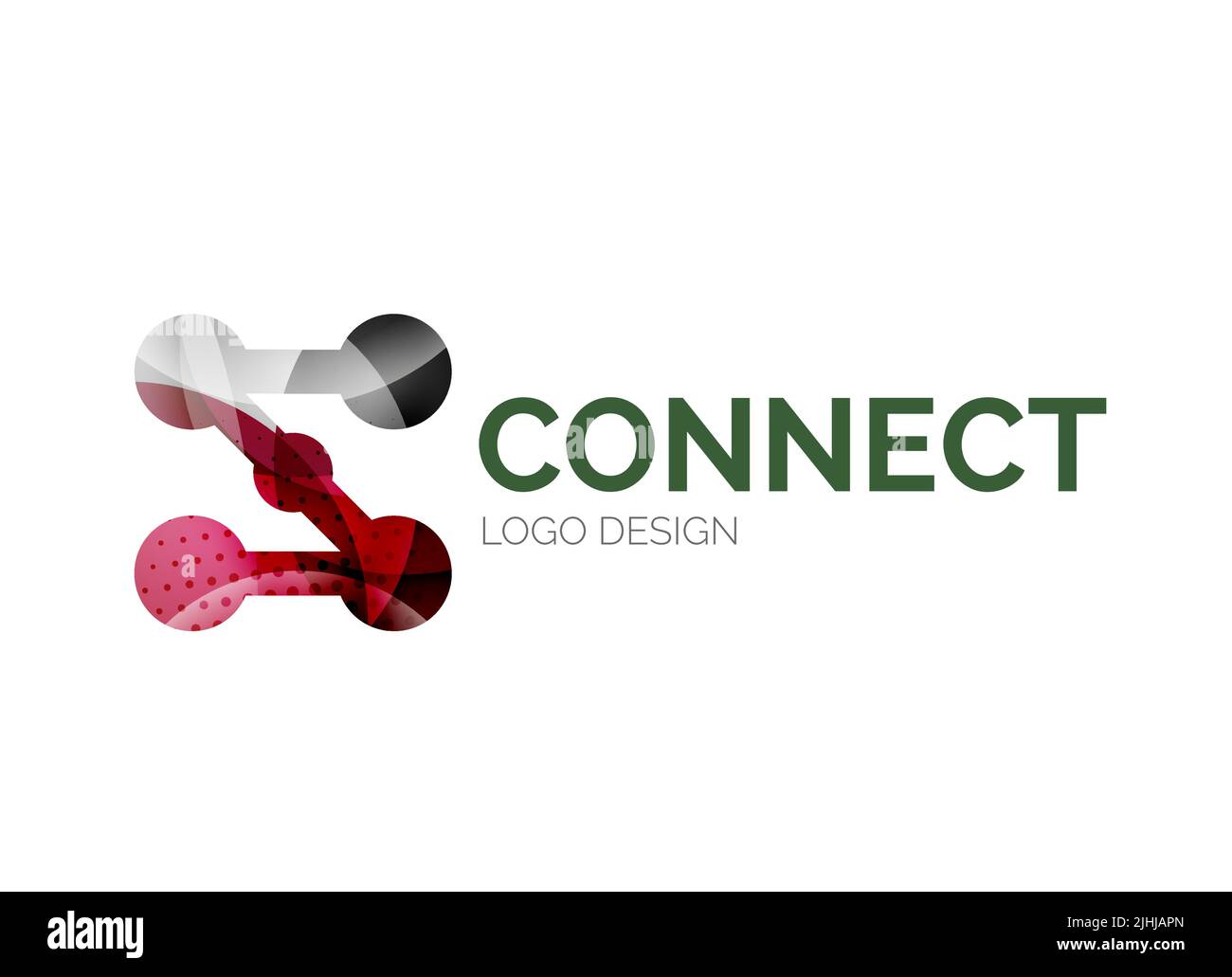 Abstract connection icon logo design made of color pieces - various ...
