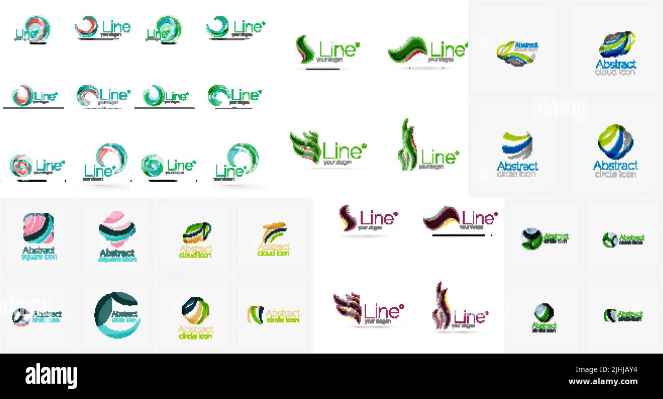 Vector abstract company logos mega collection, loops, concepts swirls ...