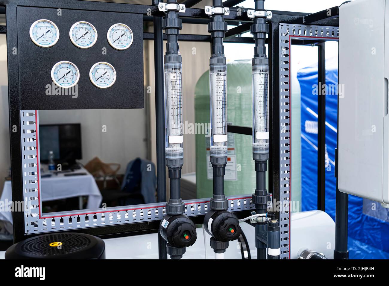 Water purification filter equipment in plant workshop. water research ...