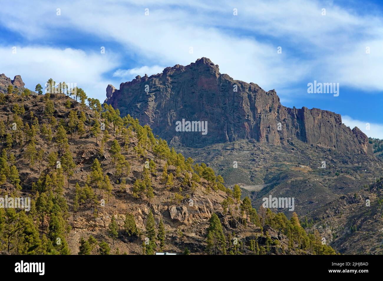 Mountain landscapes at the road GC-605, inland of Grand Canary, Canary ...