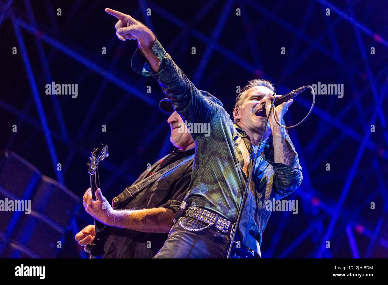 Rock in Roma, Rome, Italy, July 18, 2022, Piero Pelu Frontman, Litfiba ...