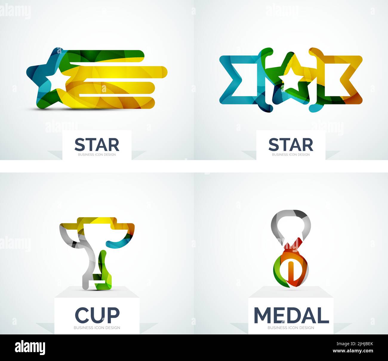 Abstract colorful logo design, awards. Made of color shapes Stock ...