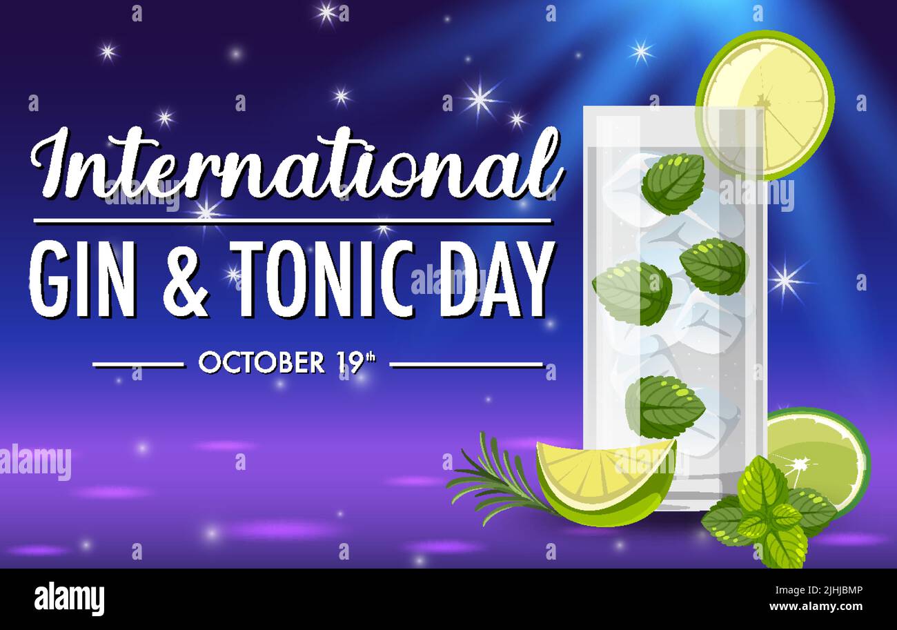 International Gin and Tonic Day Banner illustration Stock Vector Image ...