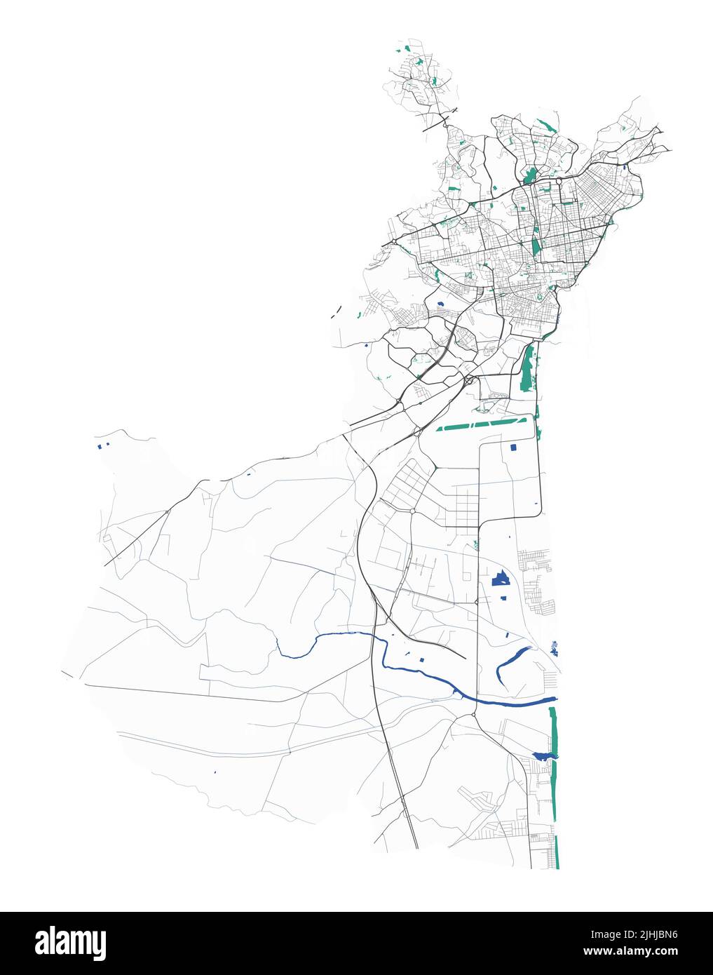 Catania vector map. Detailed map of Catania city administrative area. Cityscape panorama ...