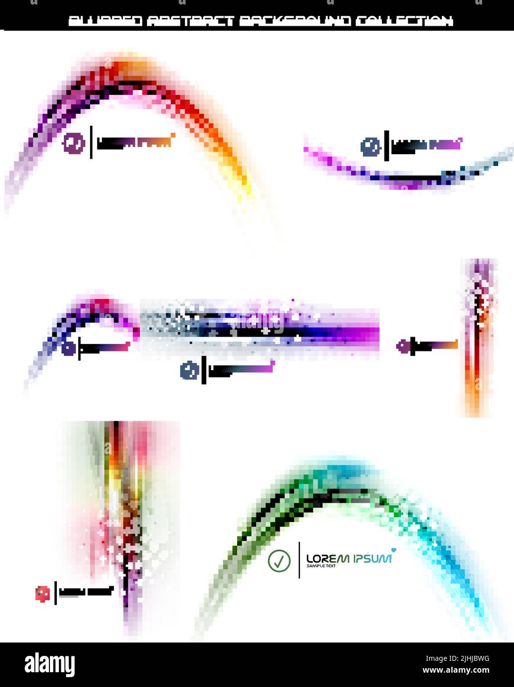 Set of smooth blurred waves backgrounds. For business background ...