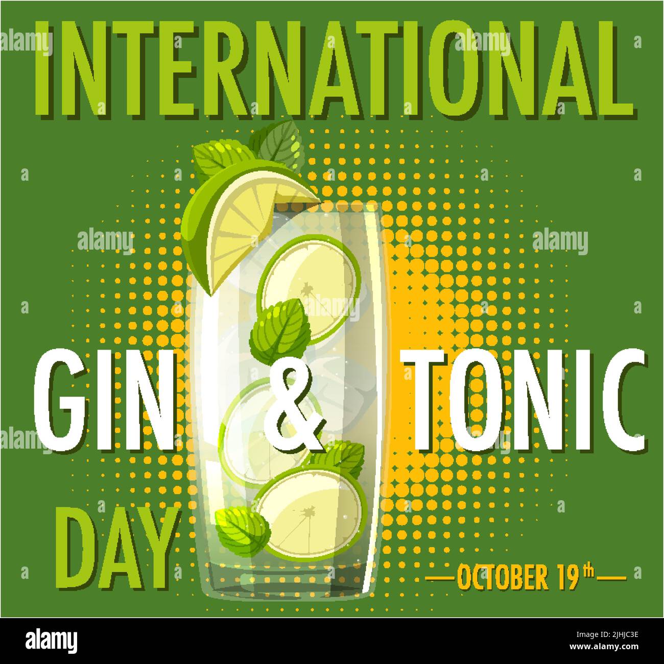 International Gin and Tonic Day Banner illustration Stock Vector Image ...