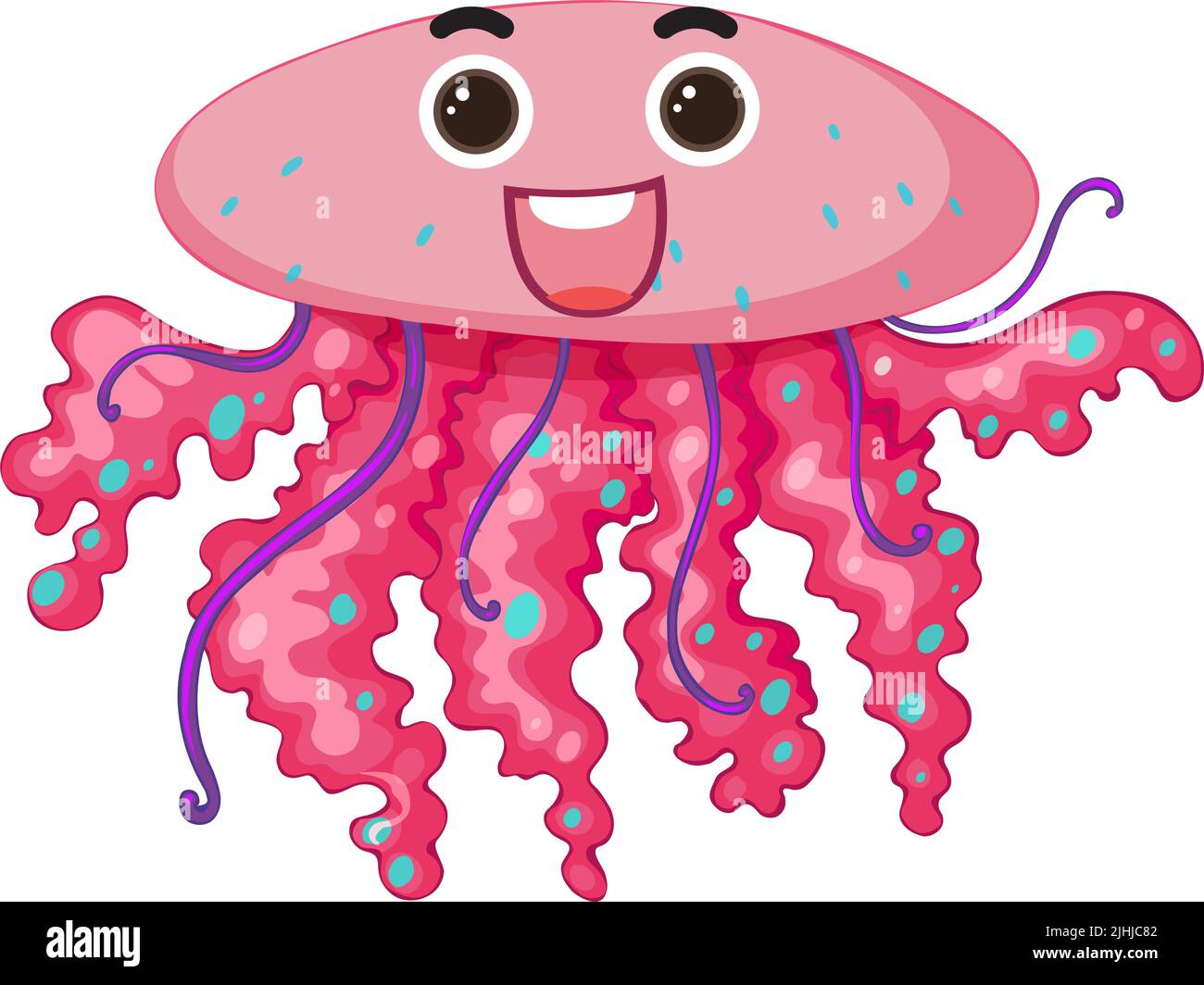 Jellyfish in cartoon style illustration Stock Vector Image & Art - Alamy