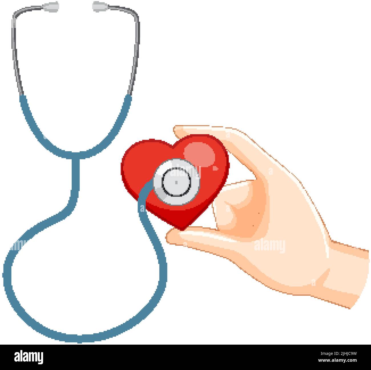 Stethoscope with heart on white background illustration Stock Vector ...