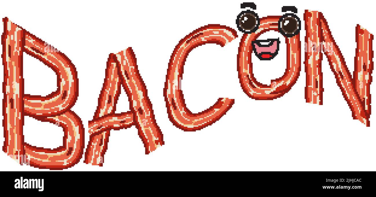 Bacon logo design on white background illustration Stock Vector Image ...