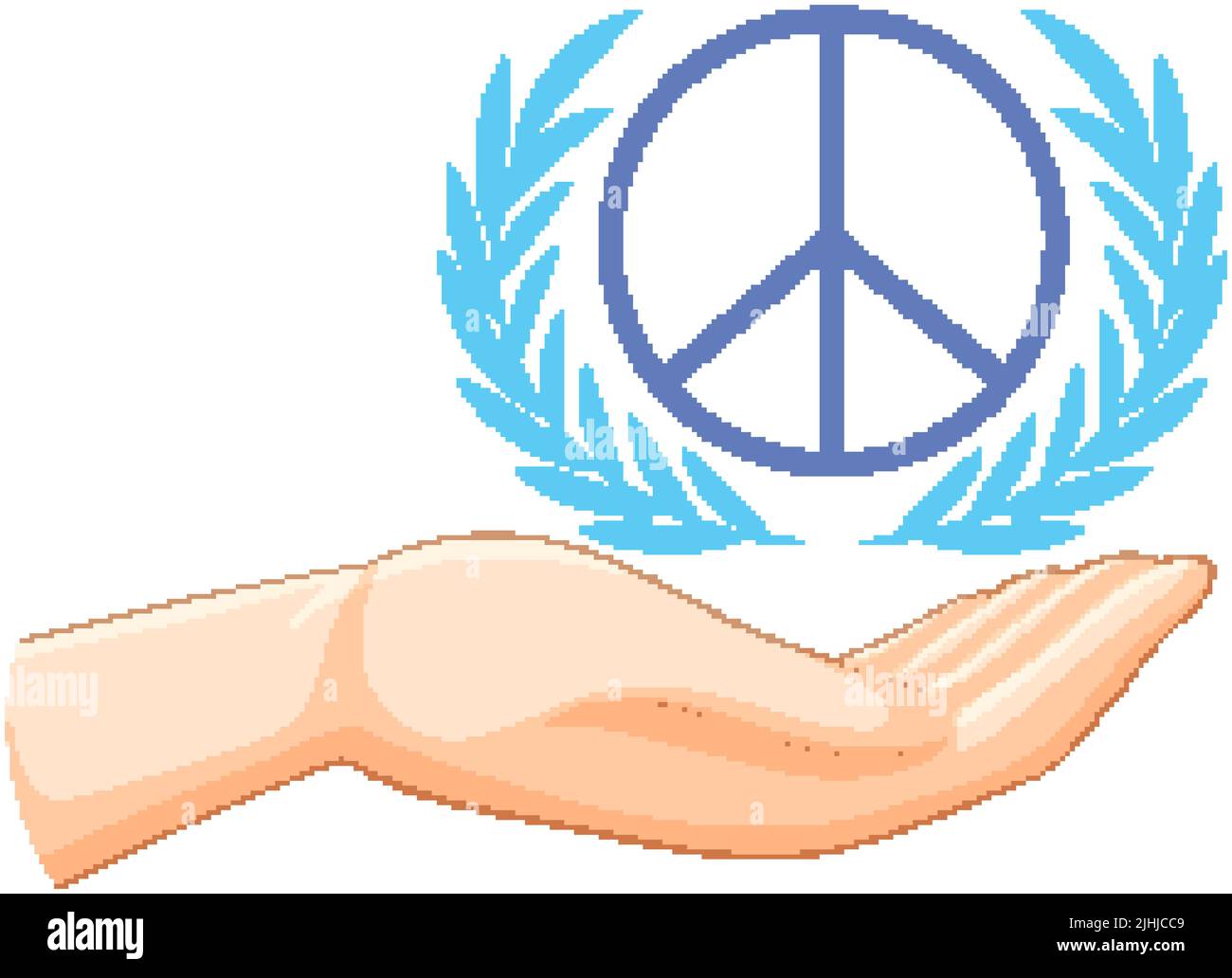 Peace symbol with human hand illustration Stock Vector Image & Art - Alamy