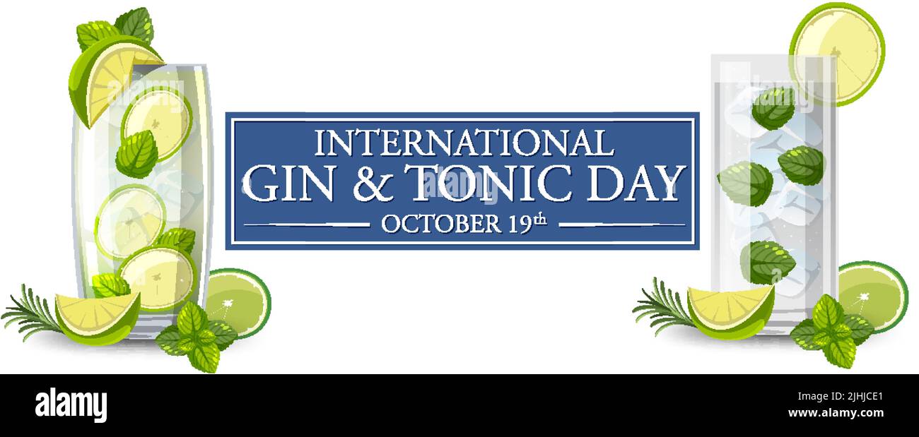 International Gin and Tonic Day Banner illustration Stock Vector Image ...
