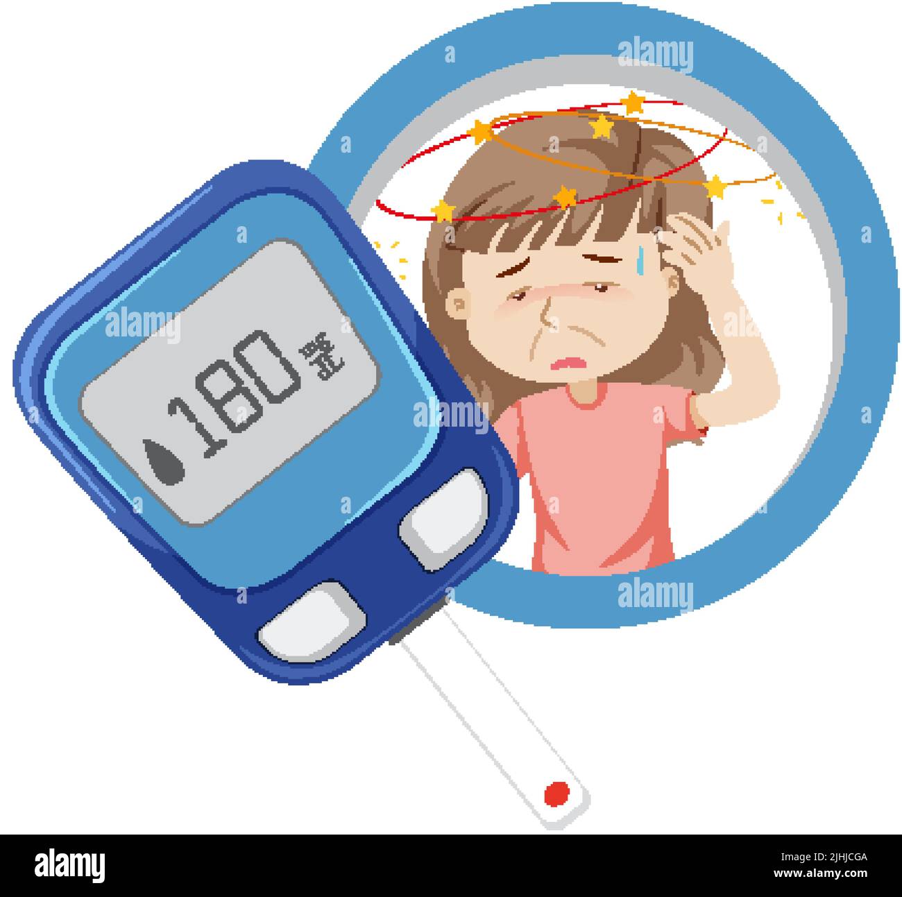 Blood glucose monitoring device illustration Stock Vector Image & Art ...