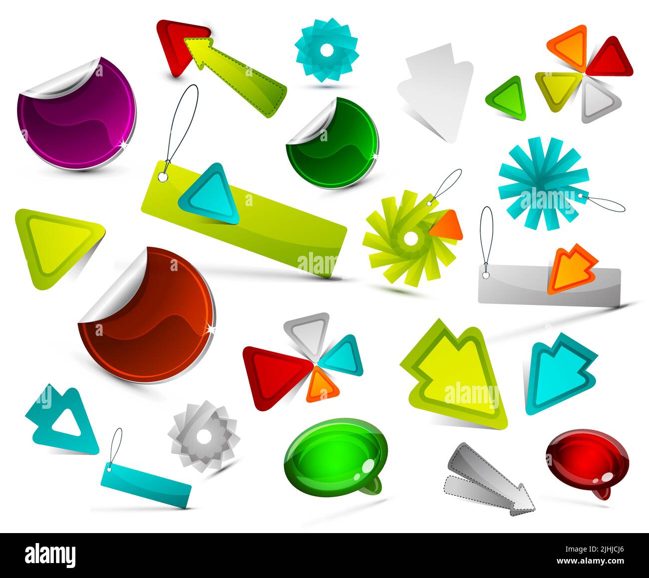 Set of stickers, labels, icon, buttons, speech bubbles, arrows Stock ...
