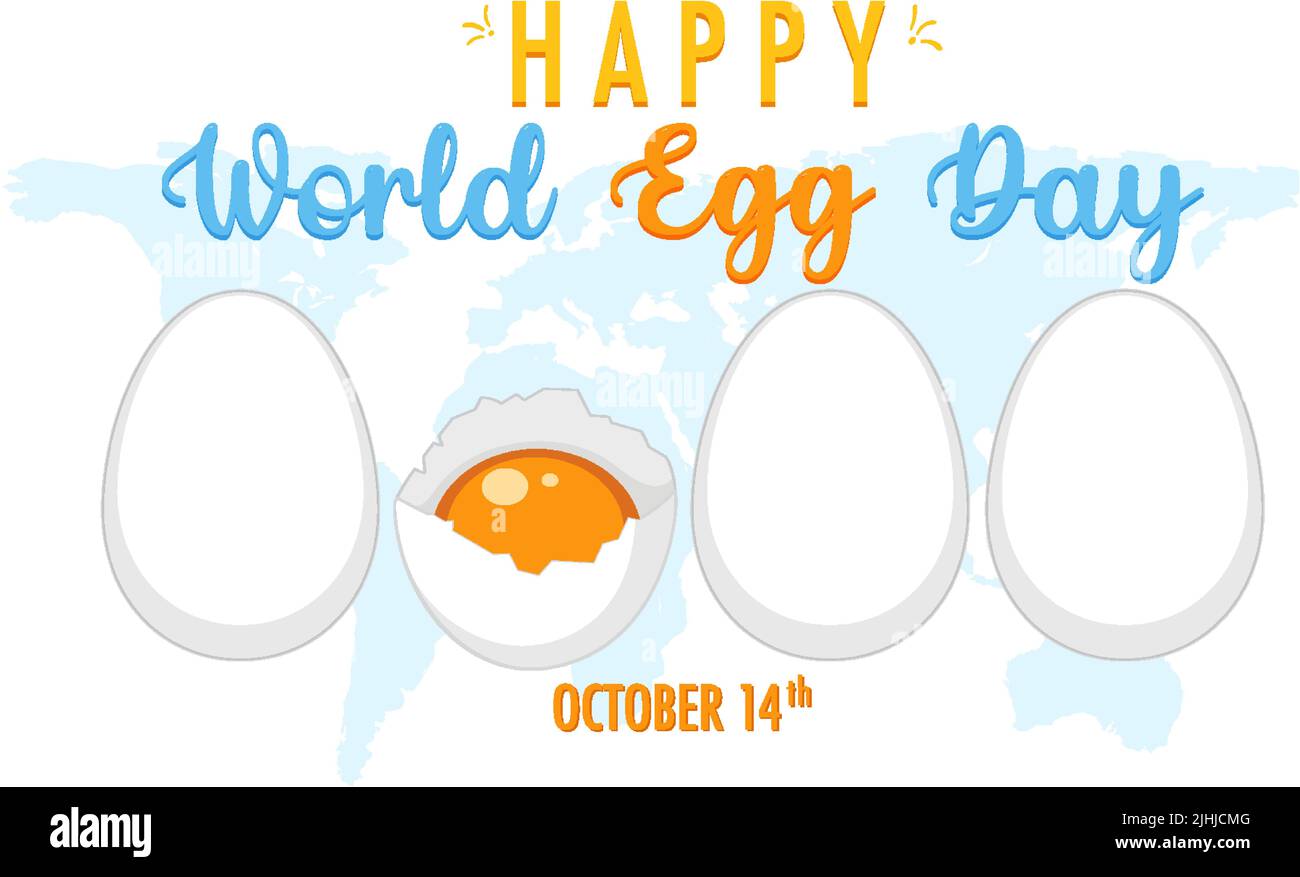 World Egg Day October 14 Banner Design illustration Stock Vector Image ...