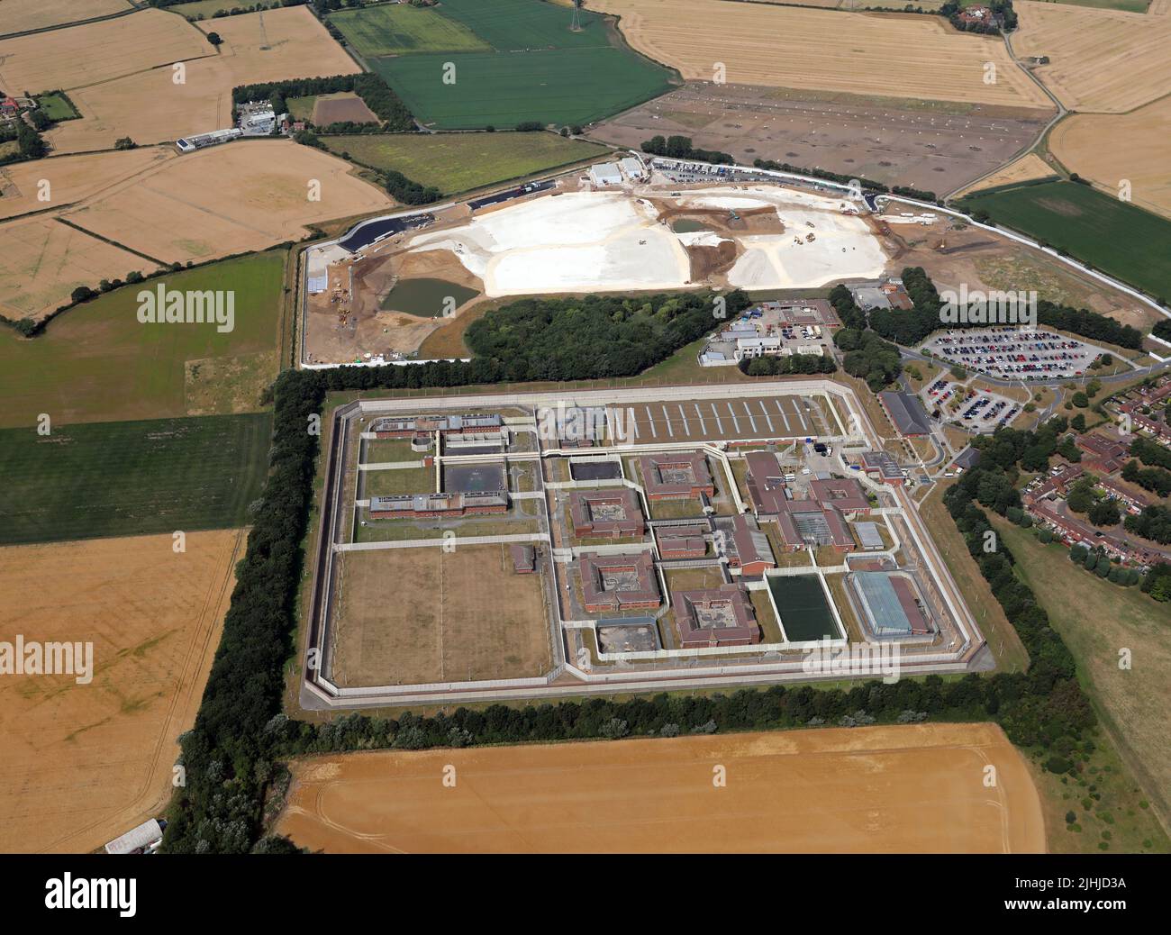 aerial view of the maximum security HMP Full Sutton, with the new ...