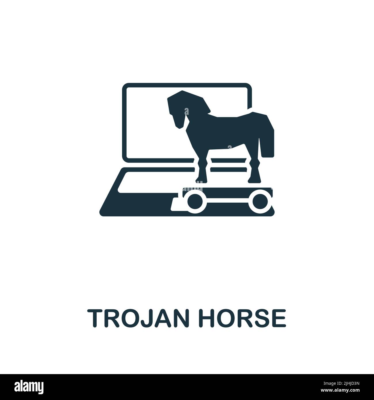 Trojan Horse icon. Monochrome simple Cybercrime icon for templates, web ...