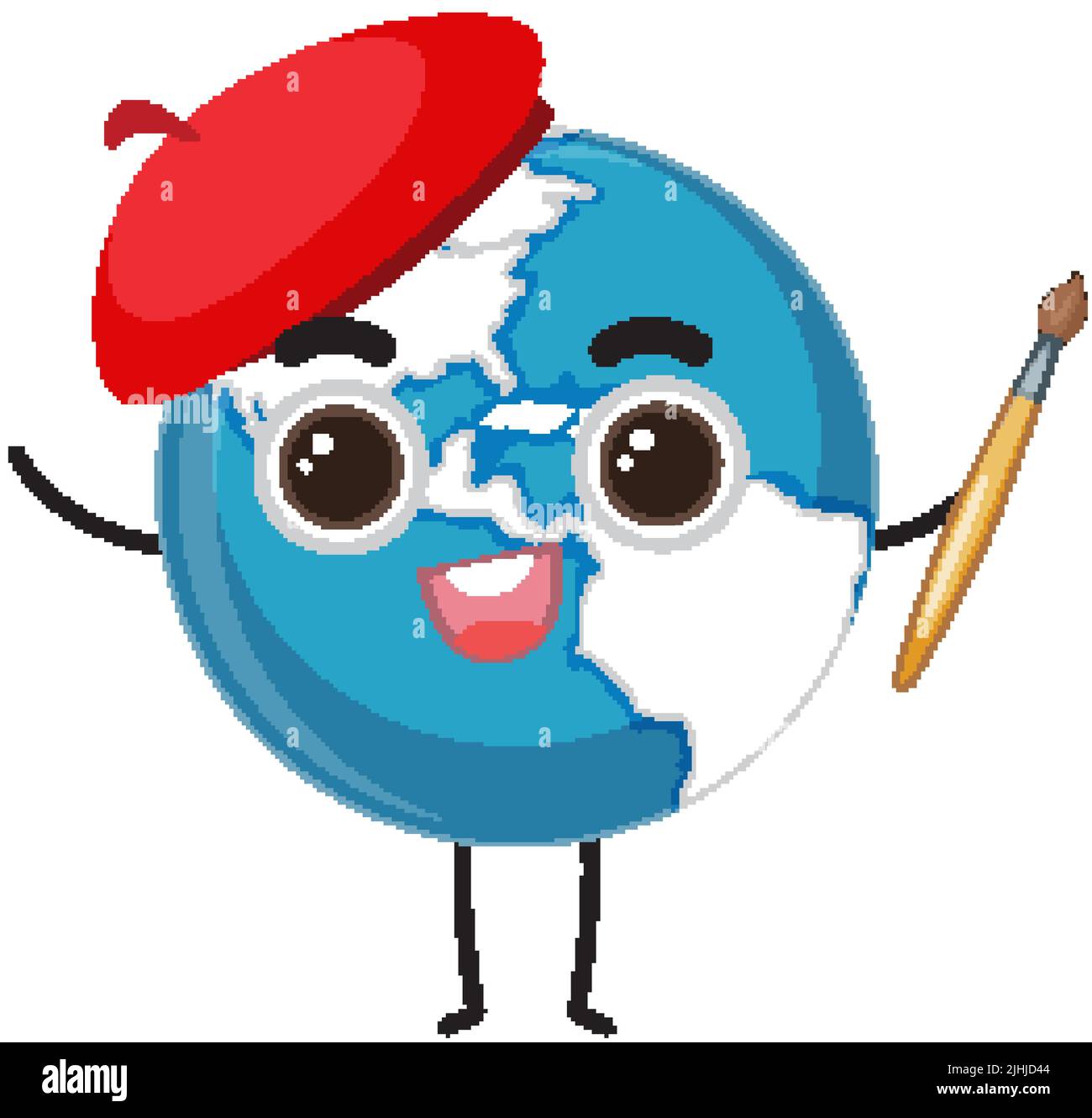 Cute world planet cartoon character illustration Stock Vector Image ...