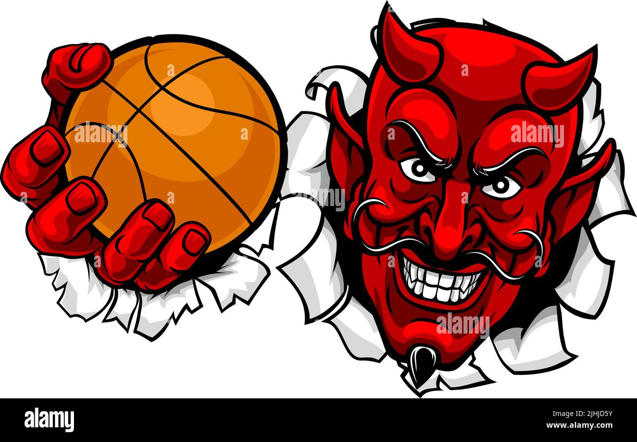 Devil Satan Basketball Sports Mascot Cartoon Stock Vector Image & Art ...