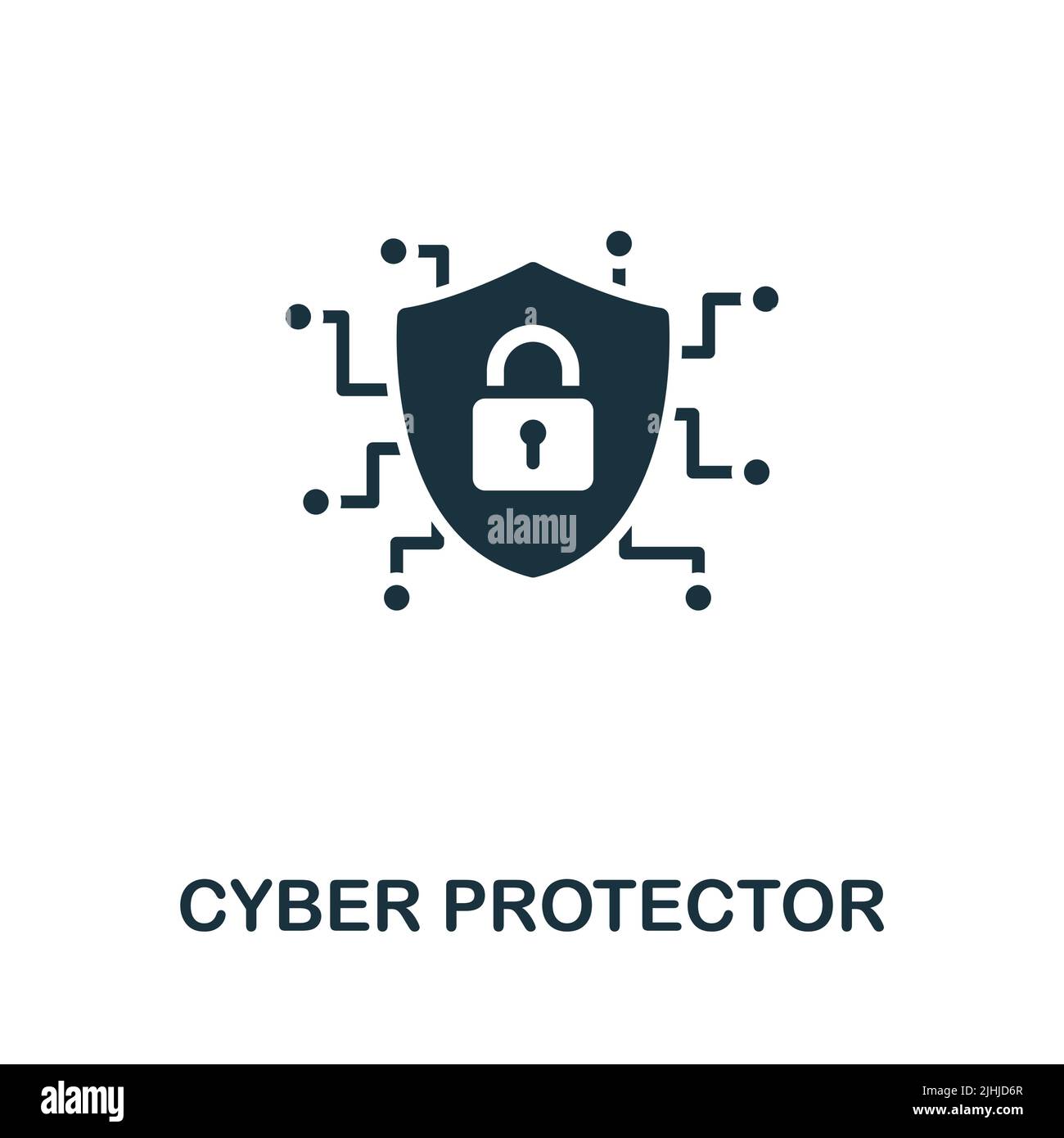 Cyber Protector icon. Monochrome simple Cybercrime icon for templates ...