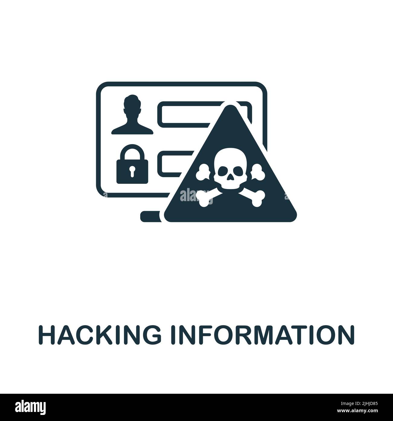 Hacking Information icon. Monochrome simple Cybercrime icon for ...