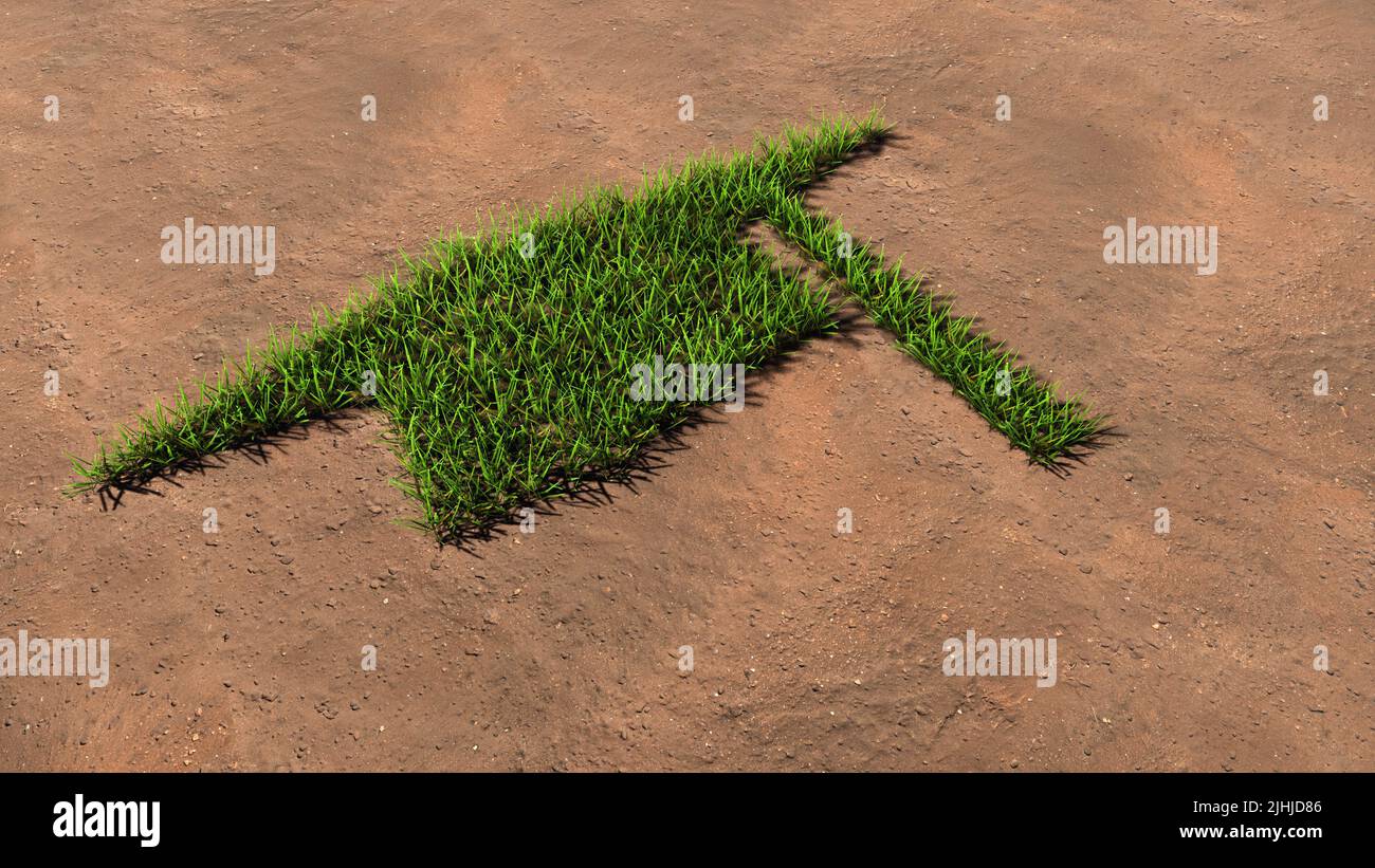 Concept or conceptual green summer lawn grass symbol shape on brown ...