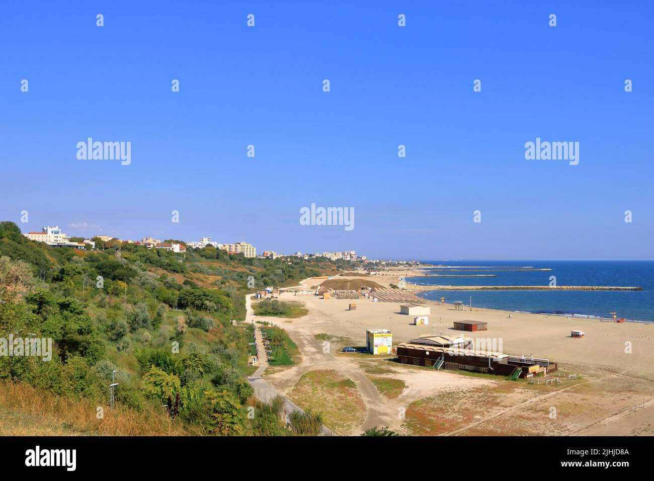 September 15 2021 - Constanta in Romania: Beach Plaja Modern on a sunny ...