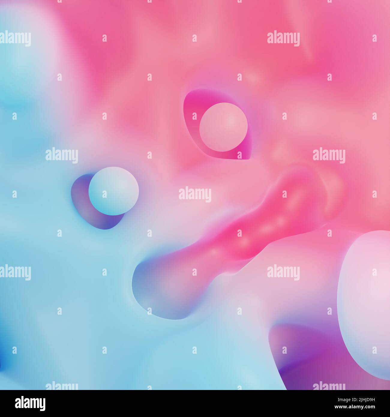 Hot cold anxiety face soft form surreal abstract red and blue half, 3d ...