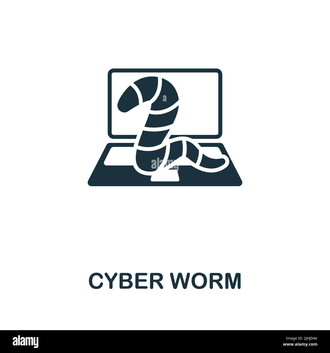 Cyber Worm icon. Monochrome simple Cybercrime icon for templates, web ...