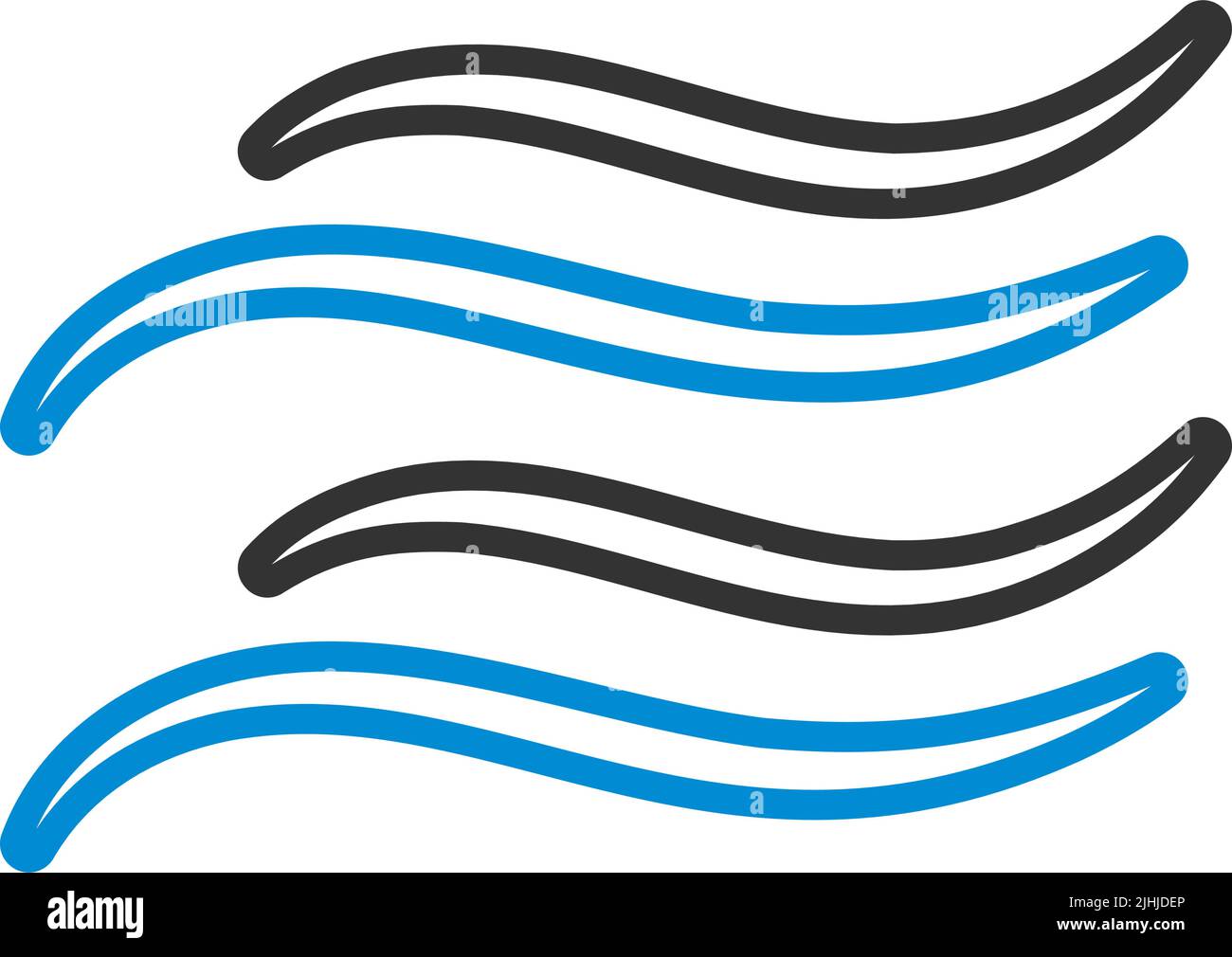 Water Wave Icon. Editable Bold Outline With Color Fill Design. Vector ...