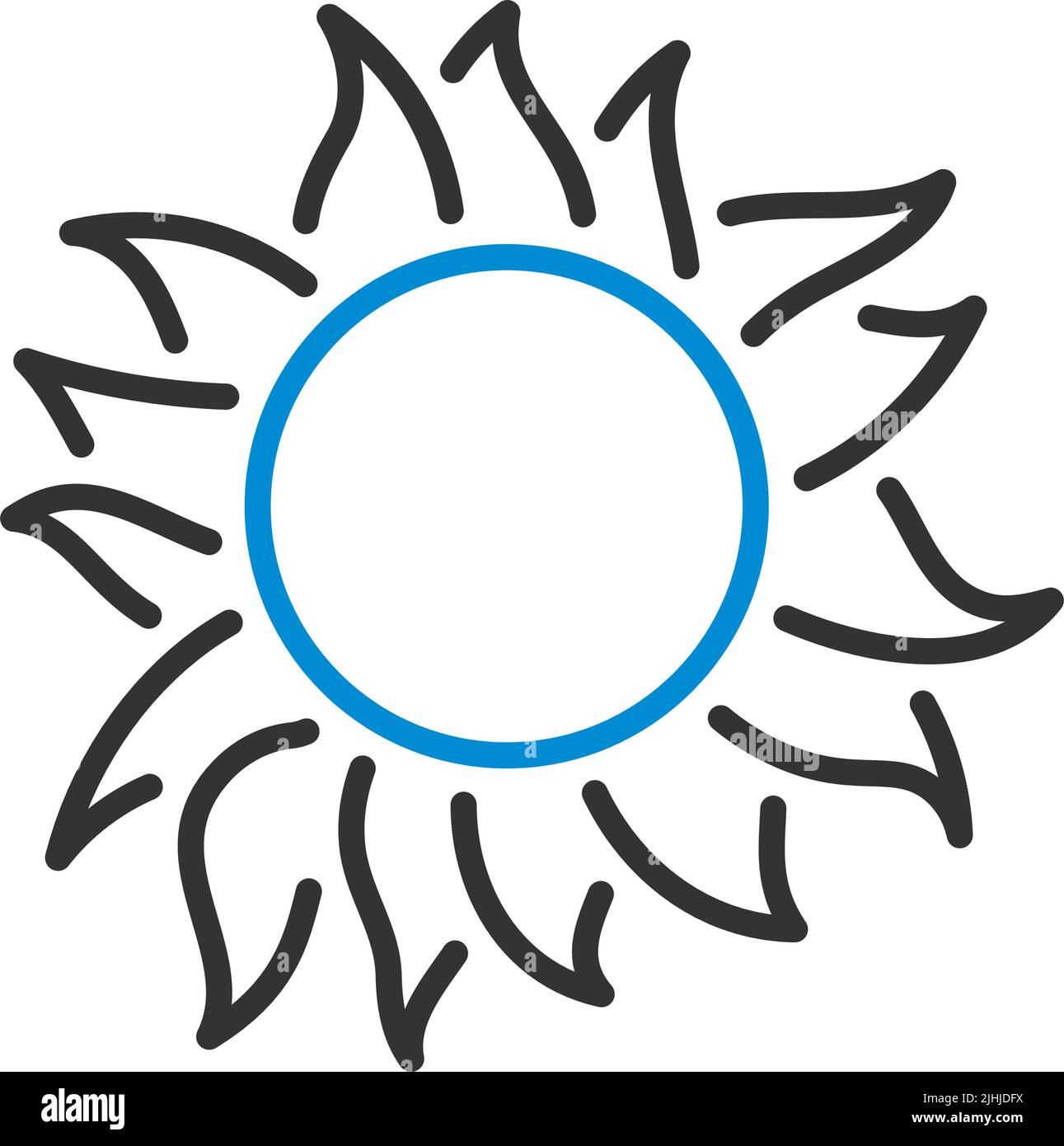 Sun Icon. Editable Bold Outline With Color Fill Design. Vector ...