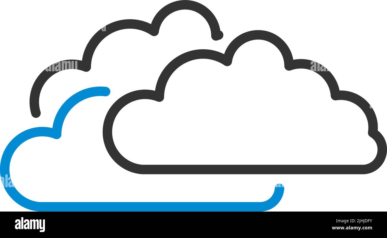 Cloudy Icon. Editable Bold Outline With Color Fill Design. Vector ...