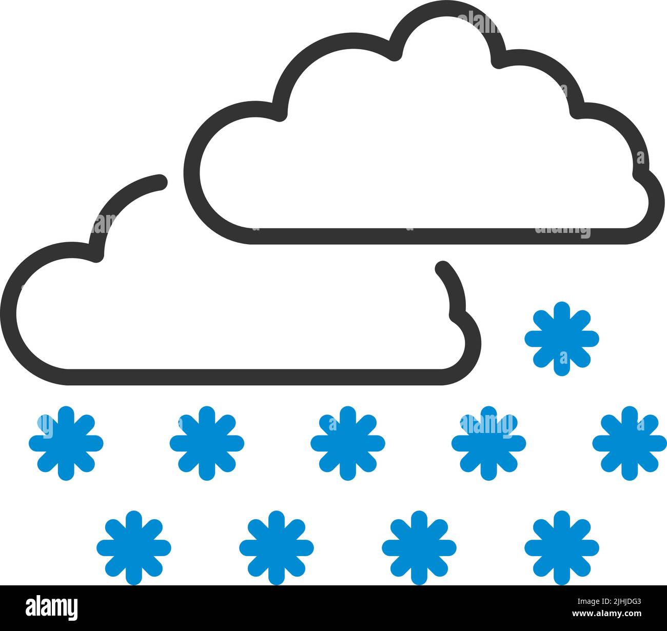 Snow Icon. Editable Bold Outline With Color Fill Design. Vector ...