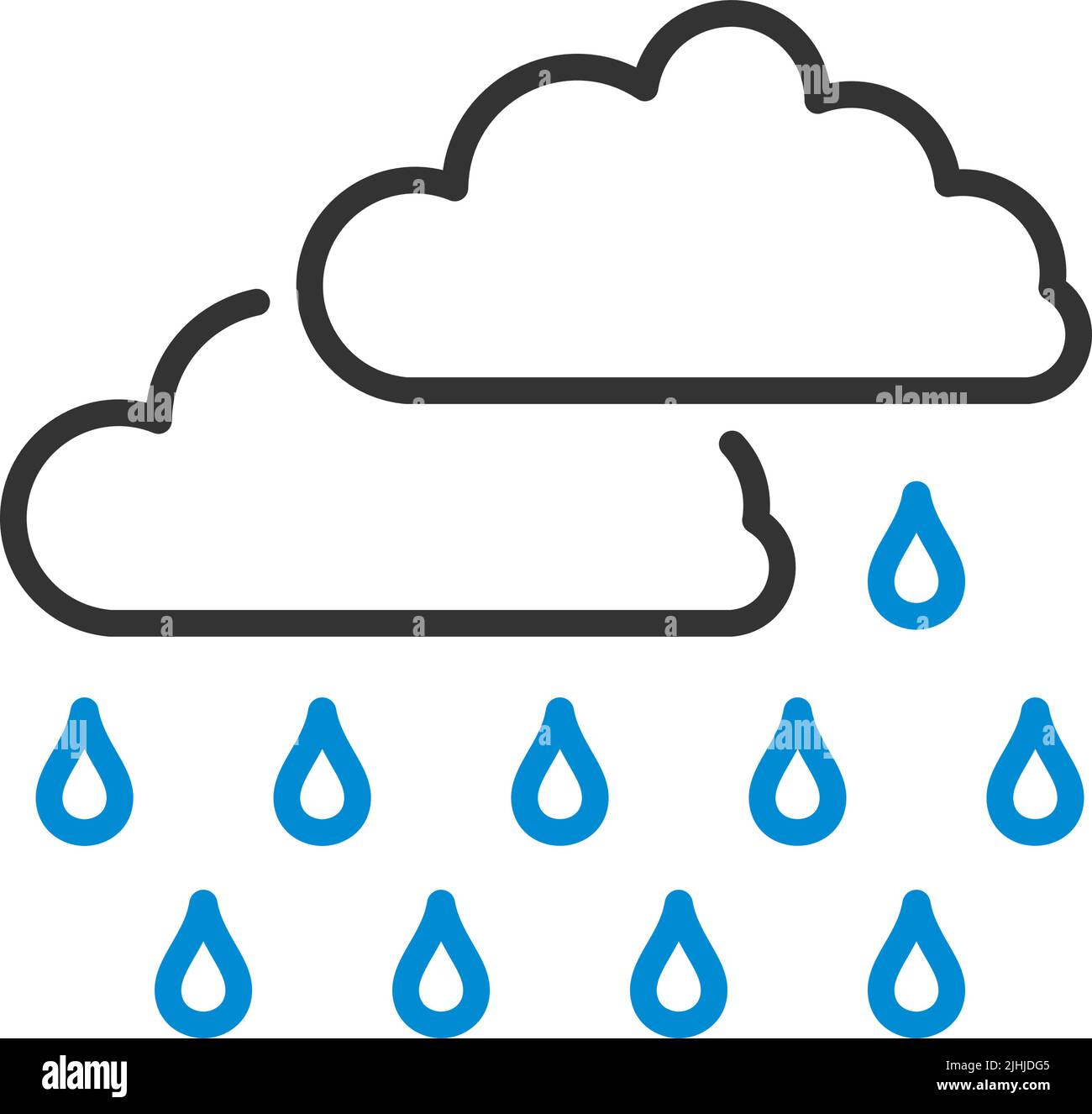 Rain Icon. Editable Bold Outline With Color Fill Design. Vector ...