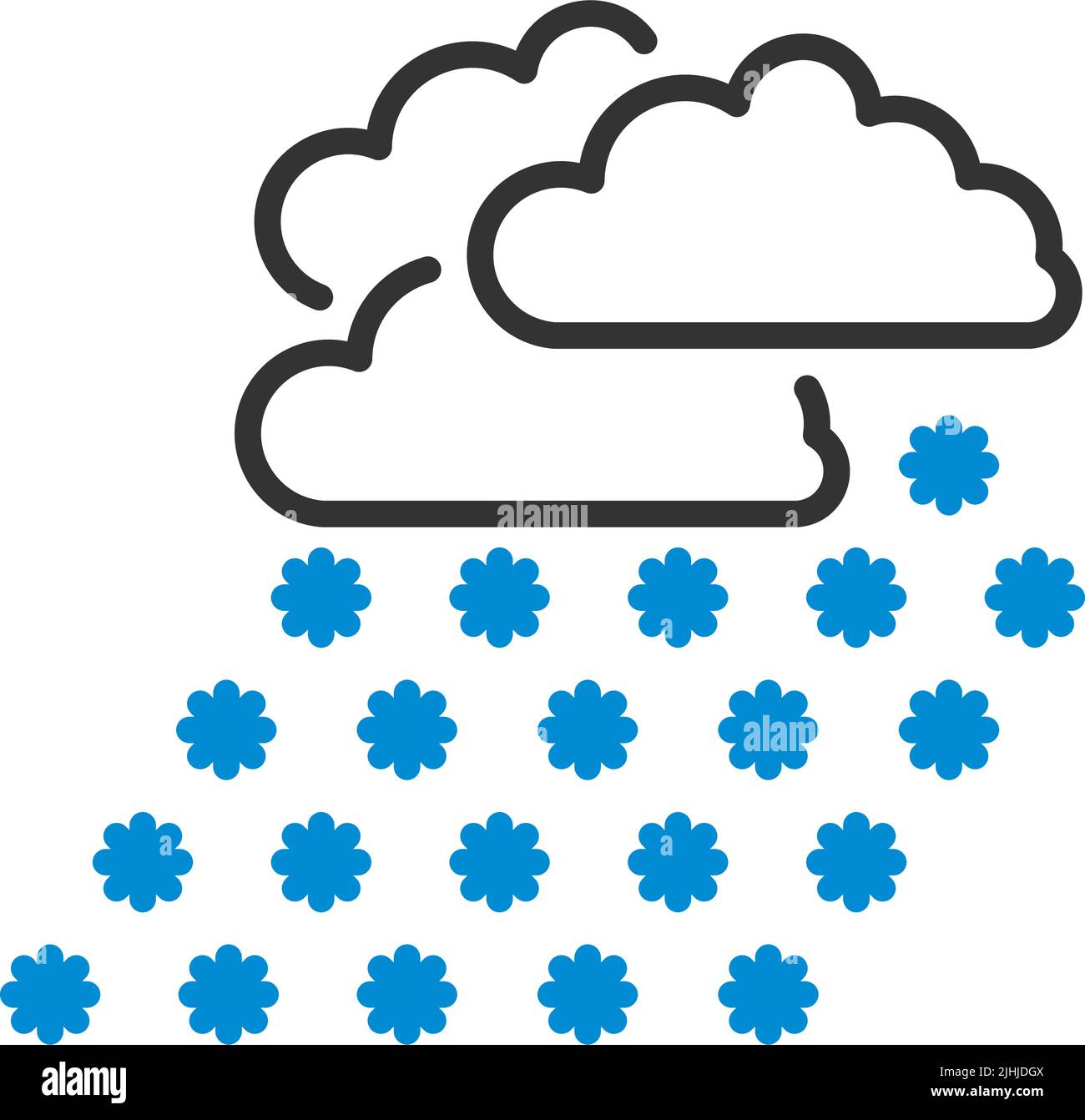 Snowfall Icon. Editable Bold Outline With Color Fill Design. Vector ...