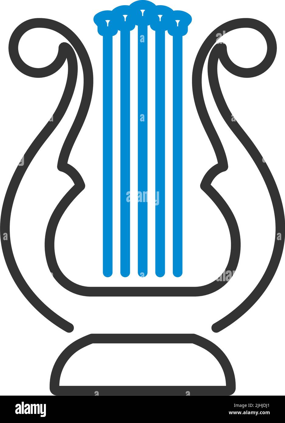 Lyre Icon. Editable Bold Outline With Color Fill Design. Vector ...