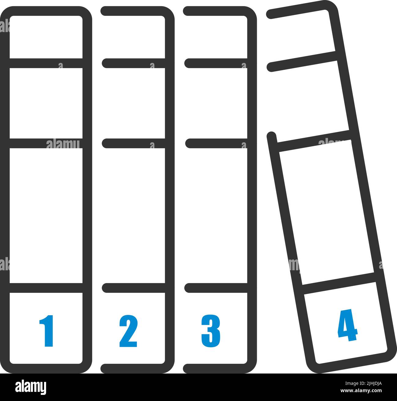 Books Volumes Icon. Editable Bold Outline With Color Fill Design ...