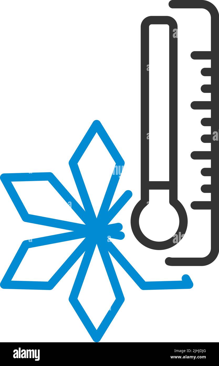 Winter Cold Icon. Editable Bold Outline With Color Fill Design. Vector ...
