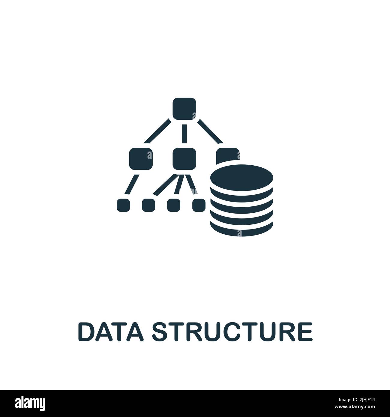 Data Structure icon. Monochrome simple line Data Science icon for ...