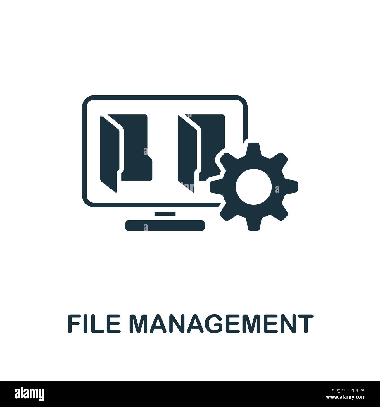 File Management icon. Monochrome simple line Data Science icon for ...
