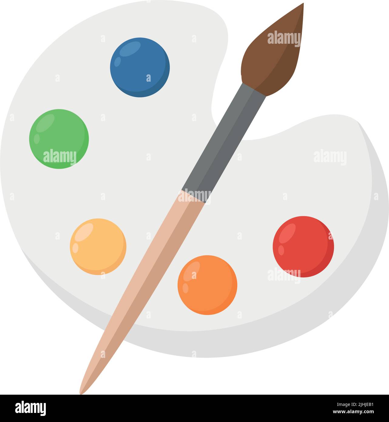 Paint palette of different colors, drawing lesson at school - Vector ...